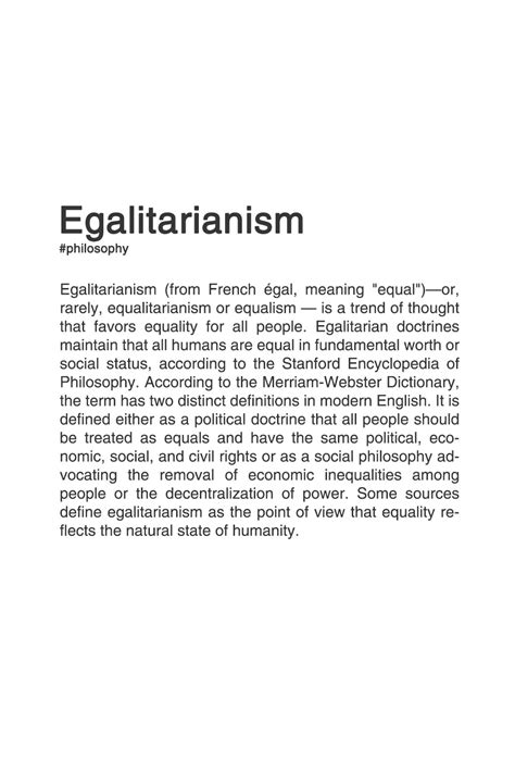 Philosophy — Egalitarianism [src]