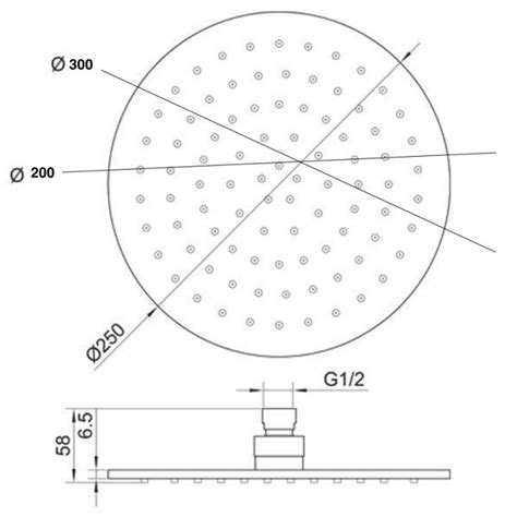 Jtp Vos 200mm Shower Head Brushed Brass Overhead Shower 200mm 23200bbr