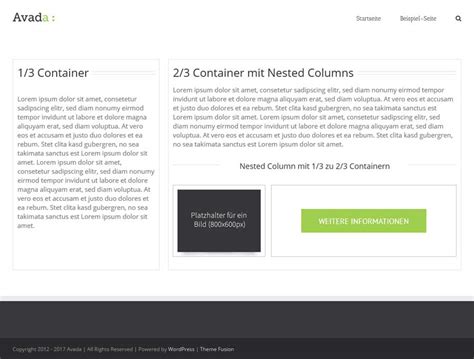 Avada Nested Columns Erstellen