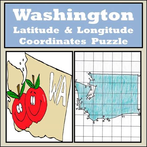 Washington State Latitude And Longitude Coordinates Puzzle 41 Points