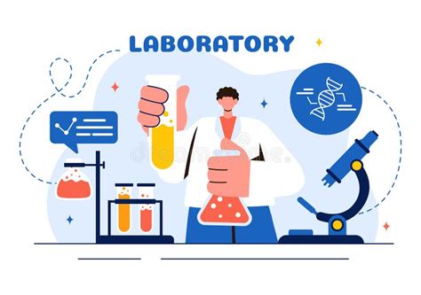 A Vector Illustration Of A Laboratory Conducting Scientific Research Experimentation And