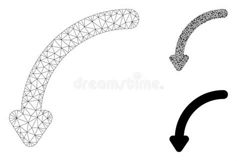 Rotate Left Vector Mesh Network Model And Triangle Mosaic Icon Stock Vector Illustration Of