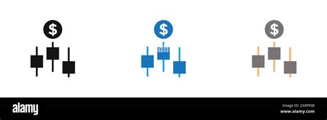 Forex Stock Market Icon Outline Collection Or Set In Black And White