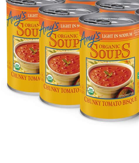 Amys Organic Light In Sodium Chunky Tomato Bisque 145 Oz Pack Of 3