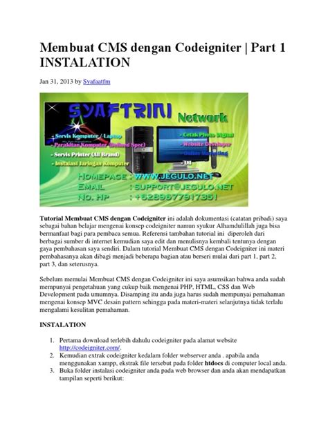 Membuat Cms Dengan Codeigniter Pdf