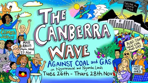 The Canberra Wave Against New Coal And Gas Federation Mall Lawns Of