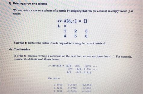 solved 3 deleting a row or a column we can delete a row or