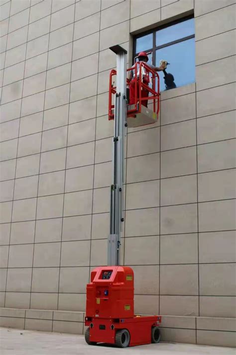 Dc Self Propelled Vertical Man Lift Scissor Lift Man Lift Cherry Picker