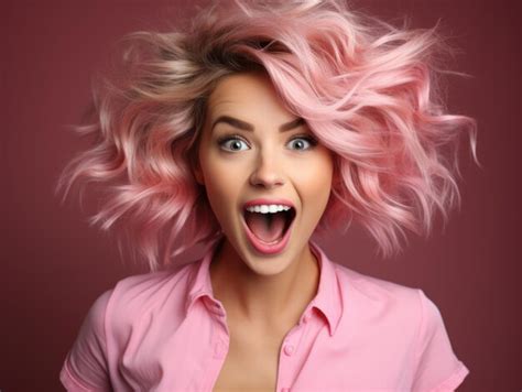Premium Photo A Beautiful Woman Expressing Surprise And Shock Emotion