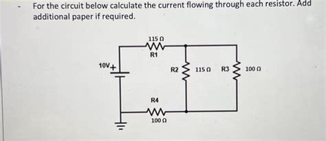 Solved For The Circuit Below Calculate The Current Flowing Chegg