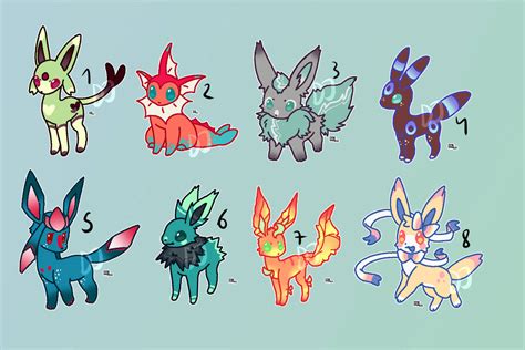 On Base Eeveelutions Adopts Ota By T1g3rsp1r1t On Deviantart