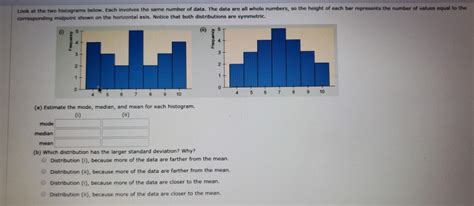 Solved Look At The Two Histograms Below Each Involves The