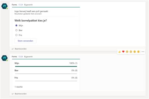 Polls in MS Teams nu ook vóór tijdens en na een vergadering