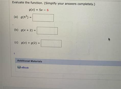 Solved Evaluate The Function Simplify Your Answers Chegg