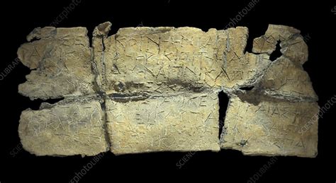 Ancient Dodona Oracle Tablet Stock Image C058 7287 Science Photo Library