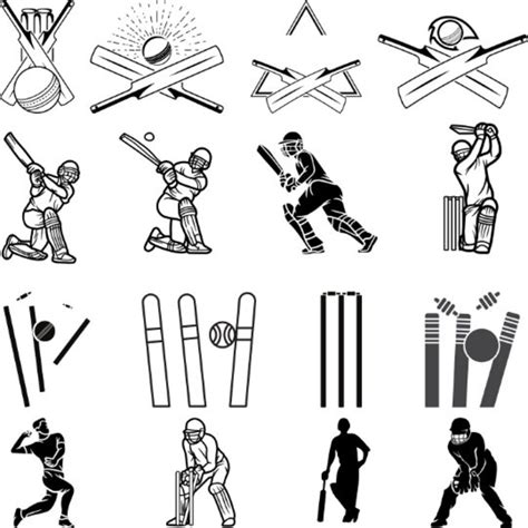 Cricket Svg Bundle Cricket Player Svg Cricket Silhouette Etsy