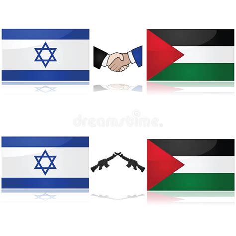 Izrael i Palestyna ilustracji Ilustracja złożonej z pocisk