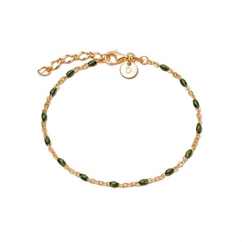 Enamel Beaded Bracelet 18ct Gold Plate Daisy London