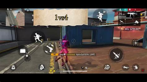 1vs4 Destroyed In Second 😱ump Clutch🤯shortfreefiresg Youtube