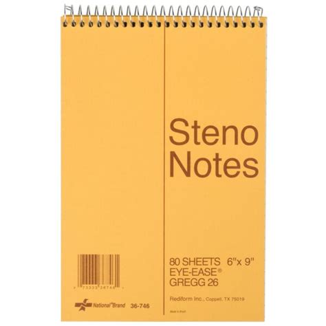 Rediform Office 36746 6 X 9 Green Gregg Rule Standard Spiral Steno