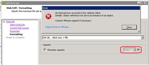 Error In Creating Datastore On A Lun Verrors