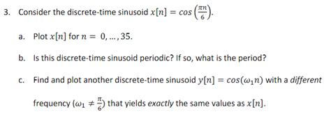 Solved πη 3 Consider The Discrete Time Sinusoid X[n]
