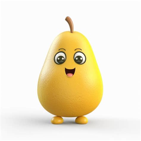 Premium Ai Image Cute 3d Pear Character