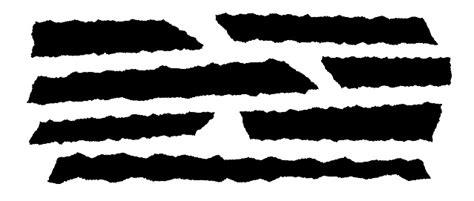 얇고 긴 종이 조각이 찢어졌습니다 가장자리가 들쭉날쭉한 검은색 컷아웃 소재 스트립 찢어진 수평 조각 모음입니다 콜라주 텍스트