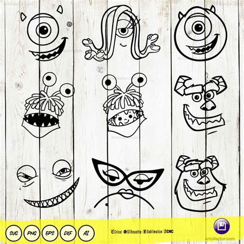 Mike Wazowski Svg Png Eps Dxf Ai Vector Arts Collection Arts Vector