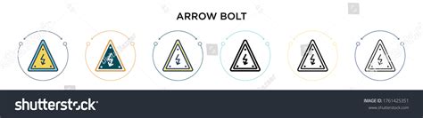 Arrow Bolt Signal Of Electrical Shock Risk In Royalty Free Stock