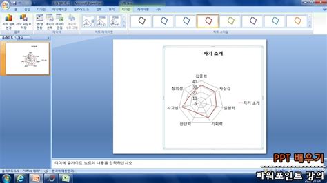 인포그래픽 Ppt 강의 파워포인트 배우기 방사형그래프 자기소개 만들기 네이버 블로그