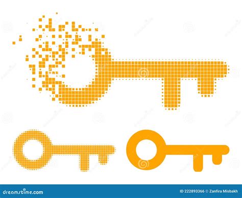 Burst Dotted Key Icon With Halftone Version Stock Vector Illustration