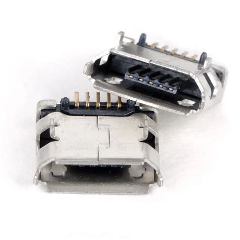 20pcs Light Weight Female 5 Pin Smt Smd Dip Socket Metal Silver Micro