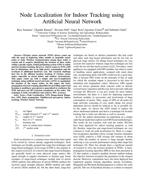 Pdf Node Localization Using Artificial Neural Network For Wireless