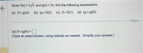 Solved Given F X 3x And G X 3x Find The Following