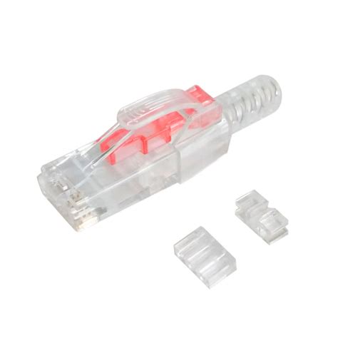 Rj45 Cat6 Cat6a Locking 3 Pcs Plug With Boot For Solid Or Stranded Rou
