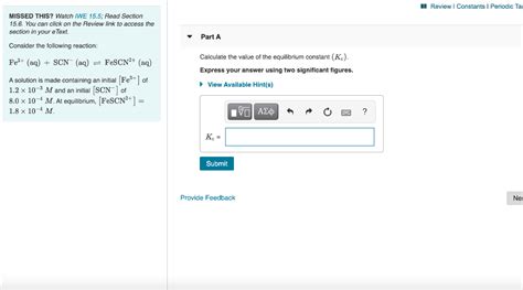 Solved Consider The Following Reaction