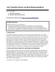 Lab Virtual Hardy Weinberg Pdf Lab Population Genetics And Hardy