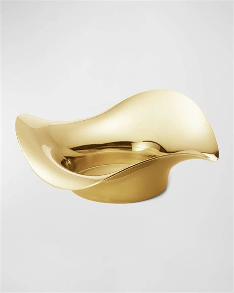 Georg Jensen Golden Stainless Steel Cobra Pillar Candleholder One