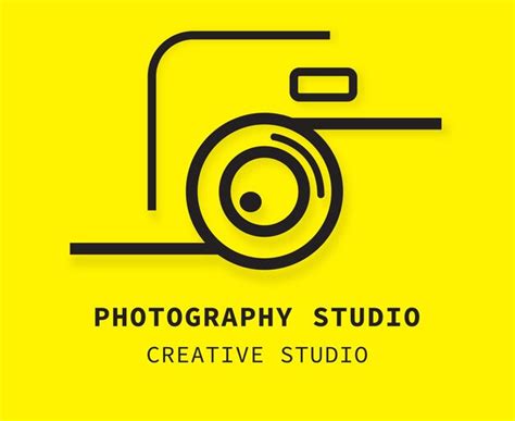 Kreatives Logo Fotografie Vorlagendesign Mit Gelbem Hintergrund