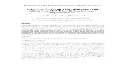 download pdf a detailed survey on vlsi architectures for lifting