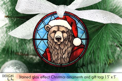 Stained Glass Effect Christmas Ornament Graphic By Designs By Ira