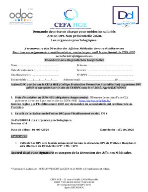 Remplissable En Ligne Demande De Prise En Charge Pour Mdecins Salaris