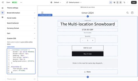 add a free countdown timer to your shopify product page
