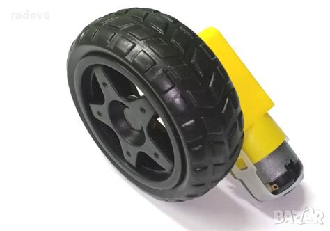 Комплект редуктор и колело черен Ардуино Arduino в Друга електроника в гр Полски Тръмбеш