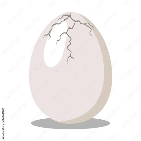 Cracked Dinosaur Egg Cartoon Illustration Funny Green Dino Or Dragon