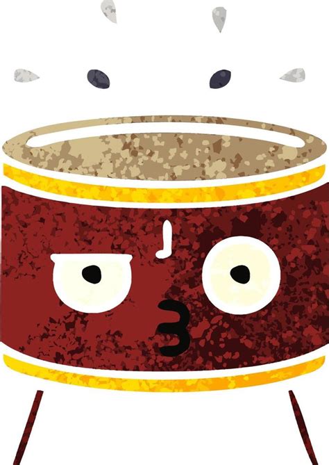 tambor de desenho animado estilo ilustração retrô 10687353 Vetor no