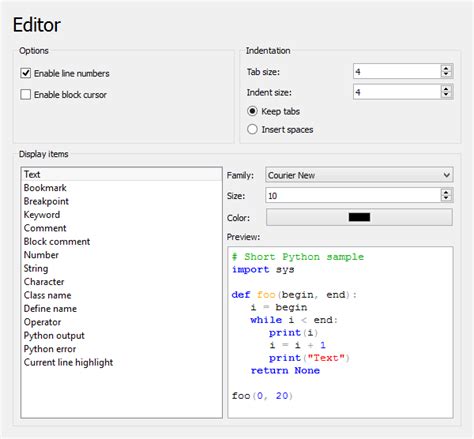 Filepreferences Python Page Editorpng Freecad Documentation
