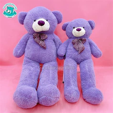 Gấu Bông Teddy Lông Xù Tím Đa Dạng Kích Thước — Gấu Bông Online