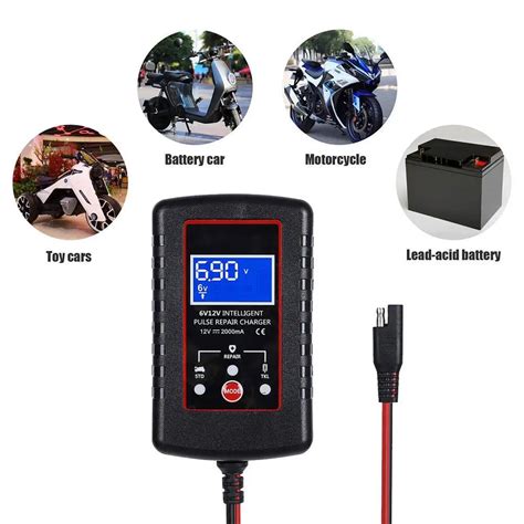 2A 12V 6V Adowarka Samochodowa W Pe Ni Automatyczny Opiekuna Do Elu AGM